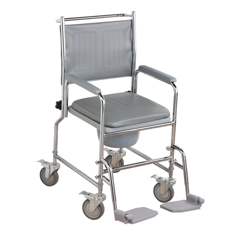 NRS Healthcare Height Adjustable Wheeled Commode | Wayfair.co.uk